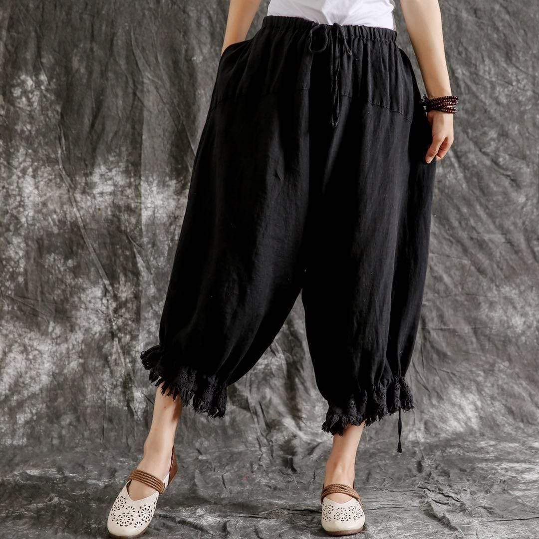 Zen Cotton Linen Fringed Pants | Zen – Buddhatrends