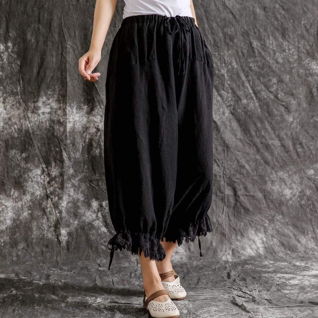 Zen Cotton Linen Fringed Pants | Zen – Buddhatrends