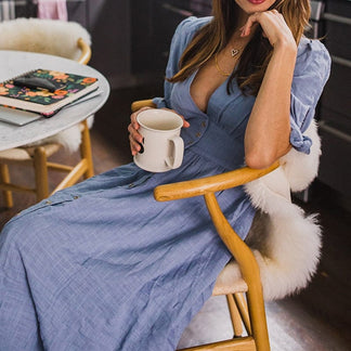 Helena Modest Button Up Dress – Buddhatrends